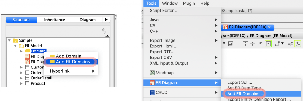 Entity Relationship Diagram in Astah Professional