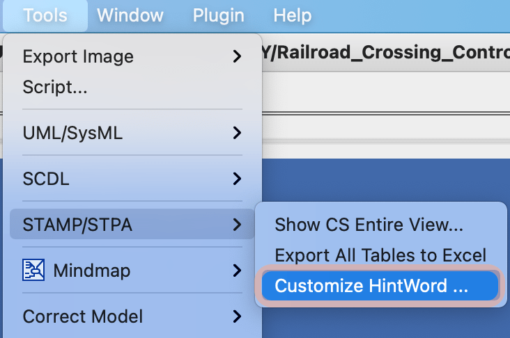 How to customize Hint Word - Astah System Safety