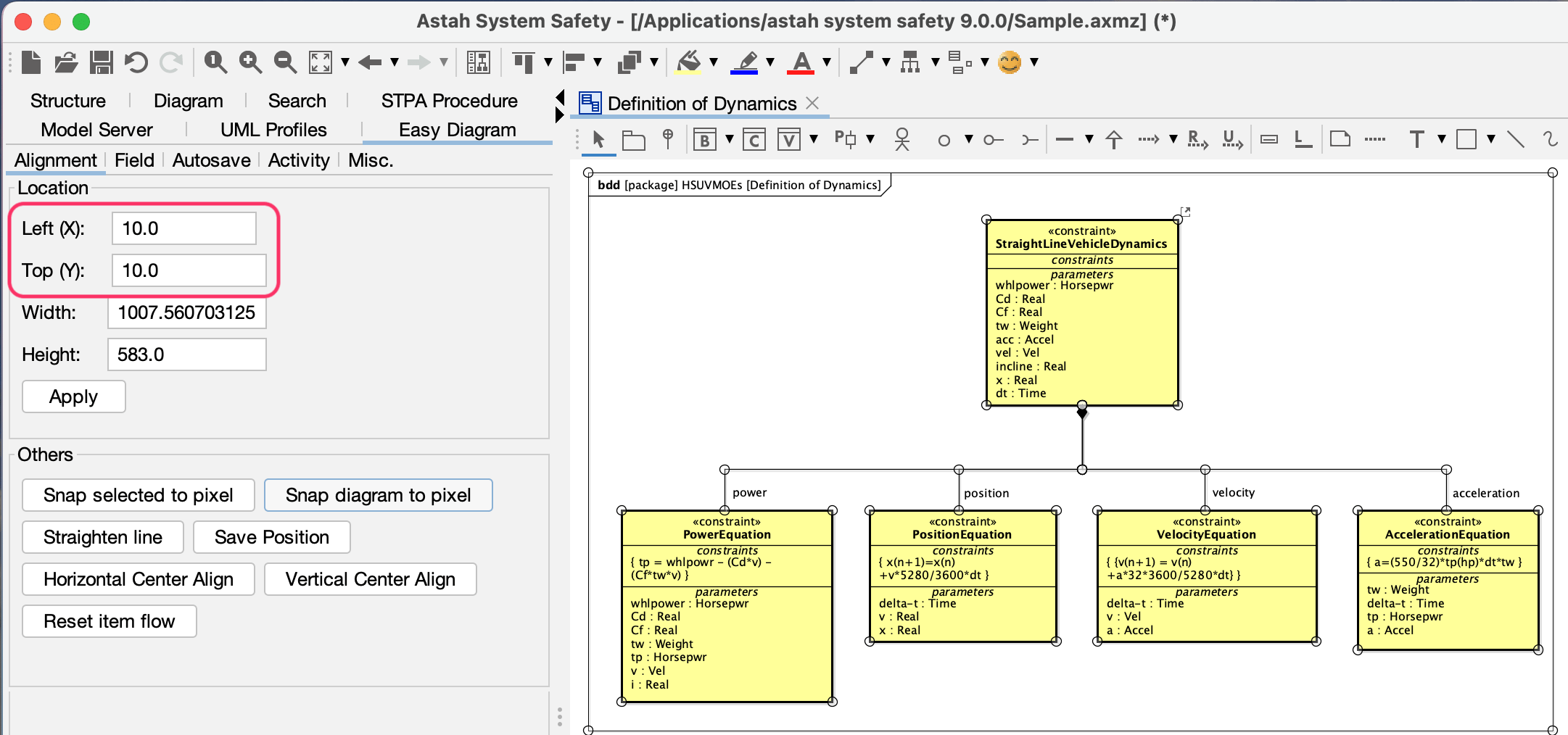 Astah Easy Diagram Plugin for SysML modeling
