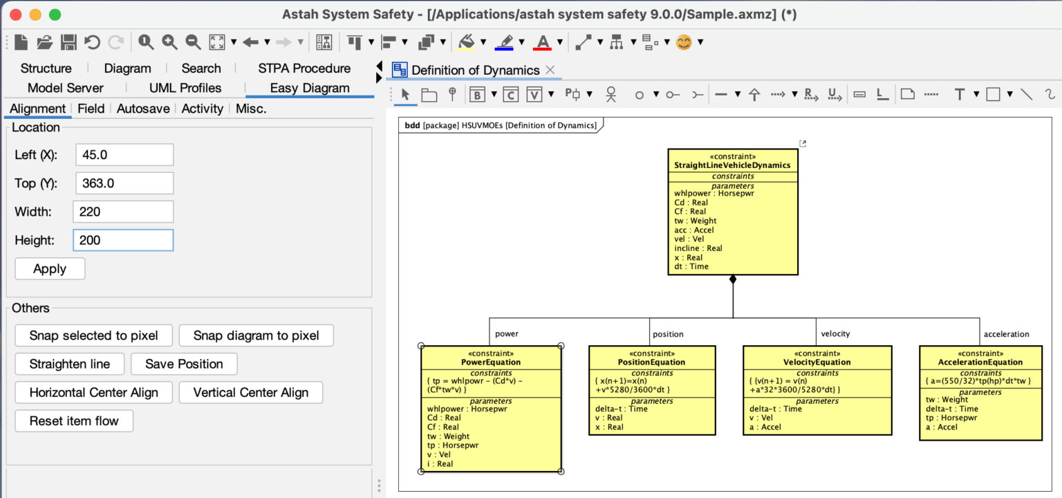 Astah Easy Diagram Plugin for SysML modeling