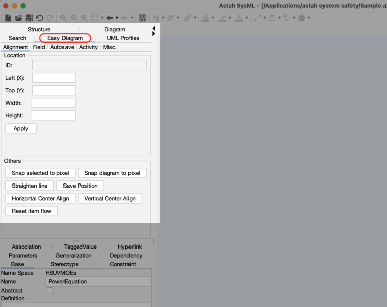 Astah Easy Diagram Plugin for SysML modeling
