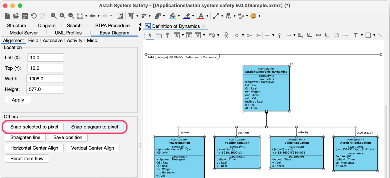 Astah Easy Diagram Plugin for SysML modeling