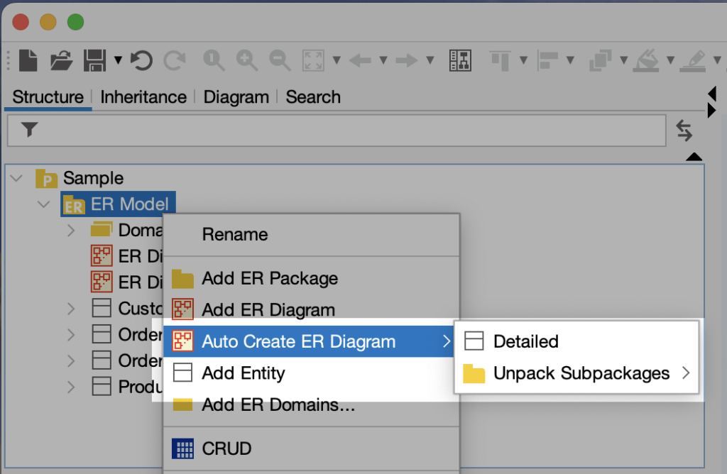 Entity Relationship Diagram in Astah Professional